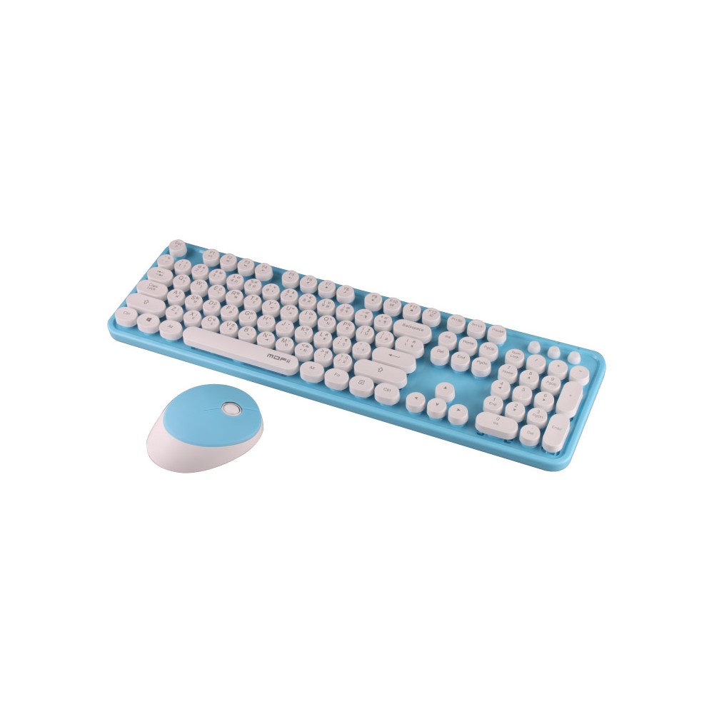 เมาส์ คีย์บอร์ดไร้สาย MOFii Wireless Mouse + Keyboard Sweet Blue