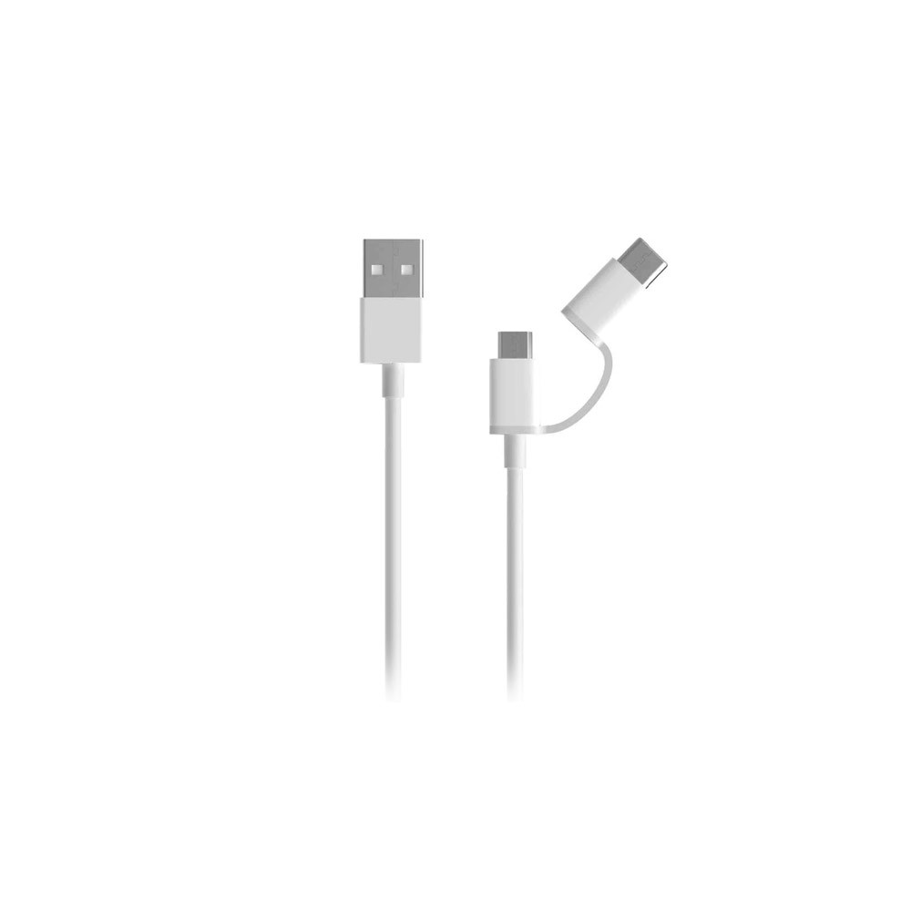 สาย USB Xiaomi Mi 2-in-1 Micro Type-C 30 cm. Cable White