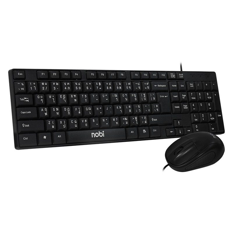 NOBI Wired Mouse + Keyboard NK12 Black