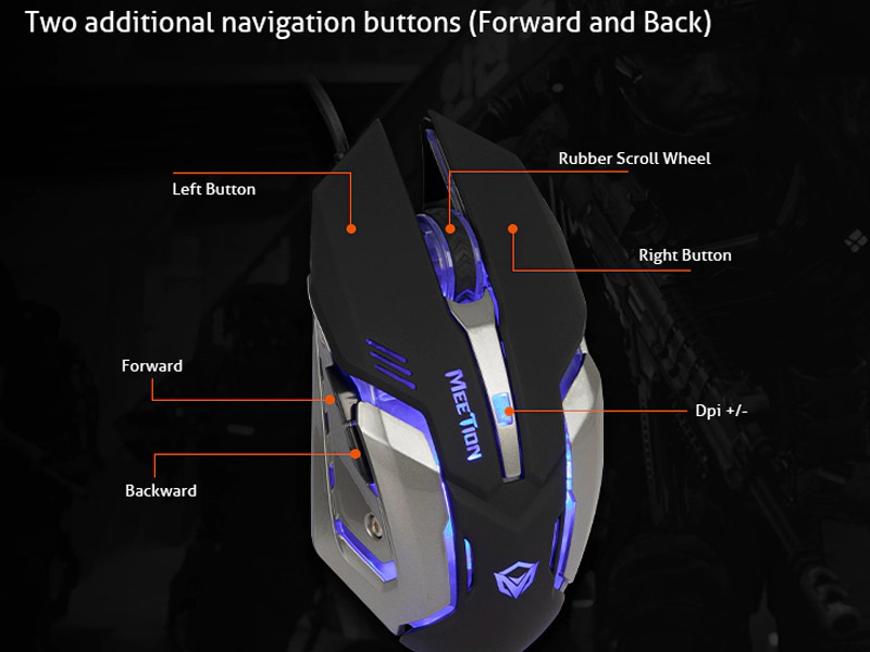 เกมมิ่งเม้าส์ MeeTion Gaming Mouse MT-M915 Black