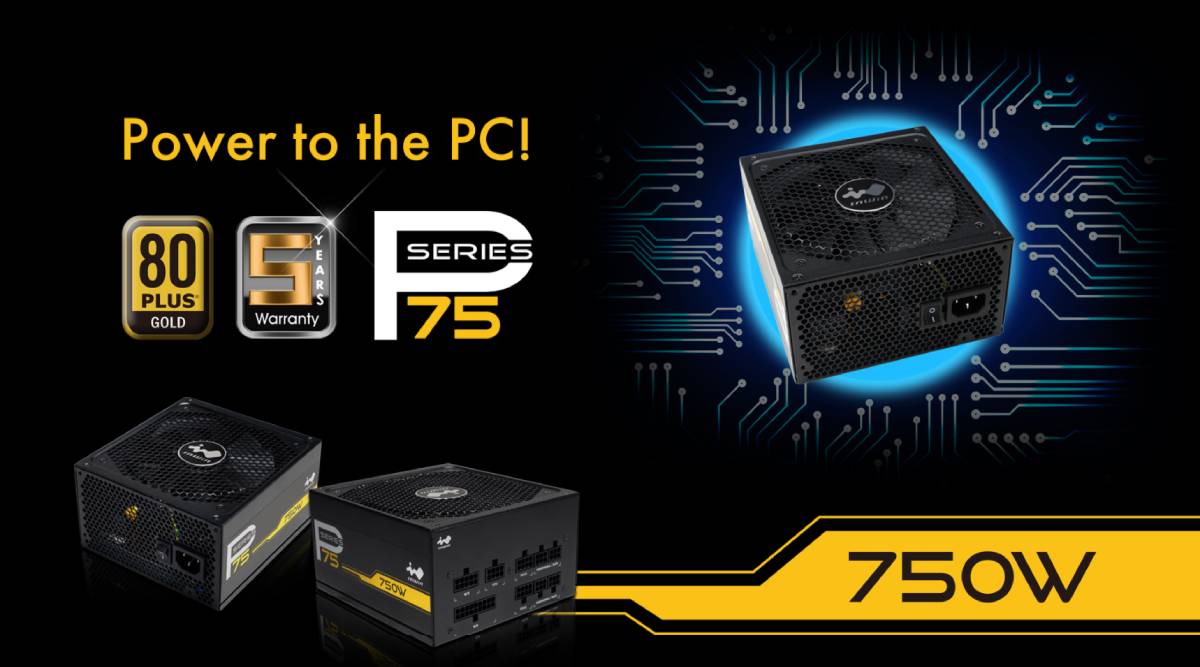 อุปกรณ์จ่ายไฟ InWin Power Supply P75 750Watt - 5 Year