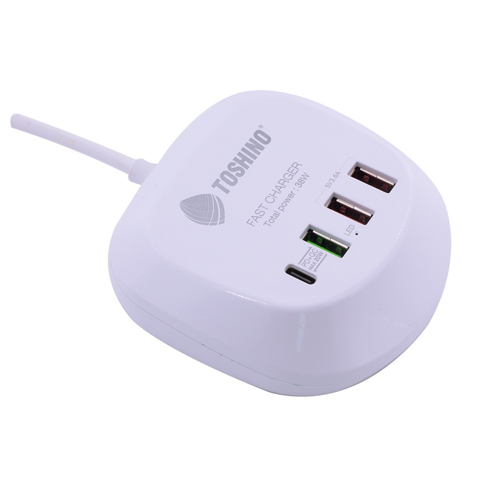 อะแดปเตอร์ Toshino Adapter 4 USB PD Quick Charge (TS-1PD)