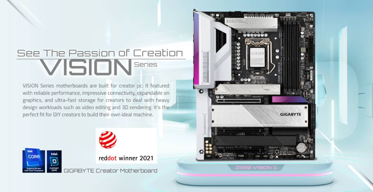 เมนบอร์ด Gigabyte Mainboard Z590 VISION G LGA-1200