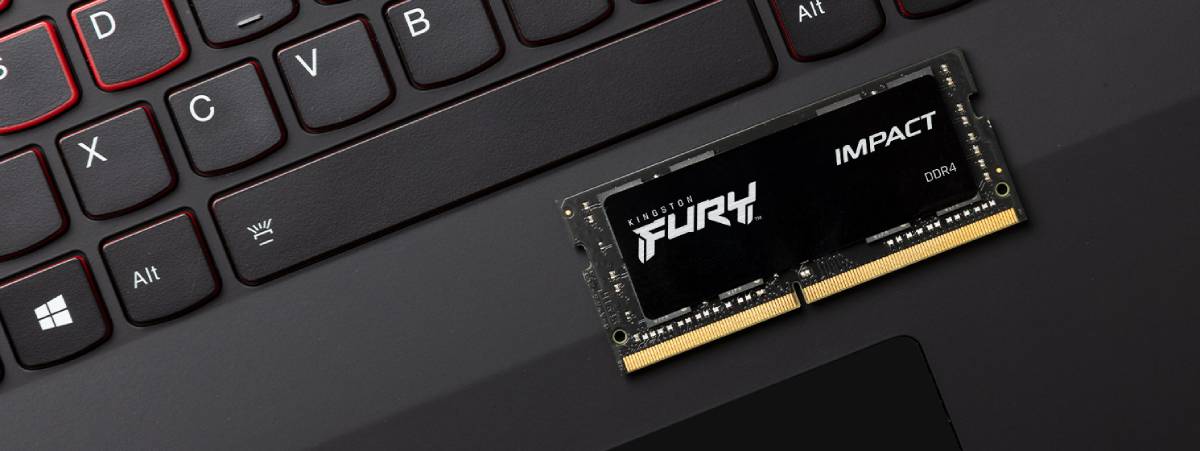 แรมโน้ตบุ๊ค Kingston Ram NB DDR4 16GB/3200MHz. CL20 (16GBx1) FURY Impact (Black)