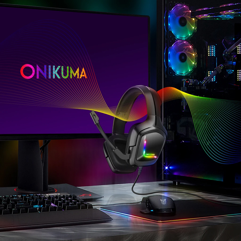 หูฟังเกมมิ่ง Onikuma Gaming Headset K20 RGB 7.1 Orange/Black