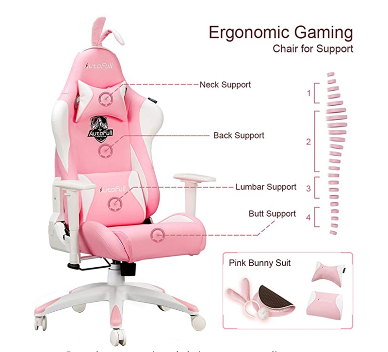 เก้าอี้เกมมิ่ง Autofull Gaming Chair Signature Cutest Design Bunny-Pink ...