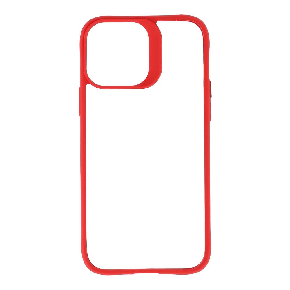 เคสไอโฟน จาก TECHPRO รุ่น TPU Button สำหรับ iPhone 13 Pro Max (6.7) สี Red with Black Button