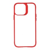 เคสไอโฟน จาก TECHPRO รุ่น TPU Button สำหรับ iPhone 13 Pro Max (6.7) สี Red with Black Button