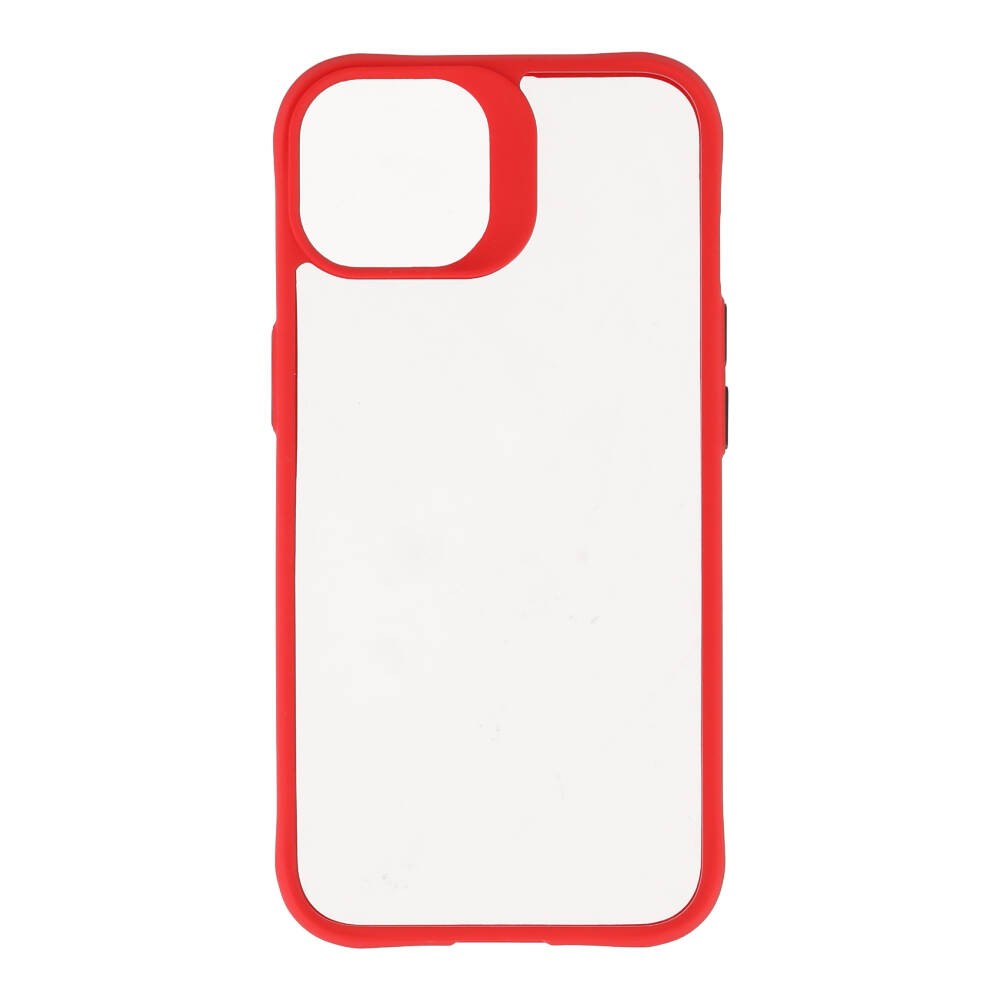 เคสไอโฟนจาก TECHPRO รุ่น TPU Button สำหรับ iPhone 13 (6.1) สี Red with Black Button