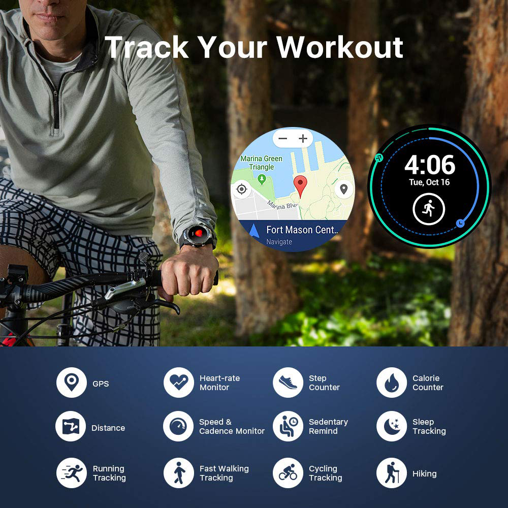 สมาร์ทวอทช์ TicWatch Smartwatch Pro 2020 Shadow Black