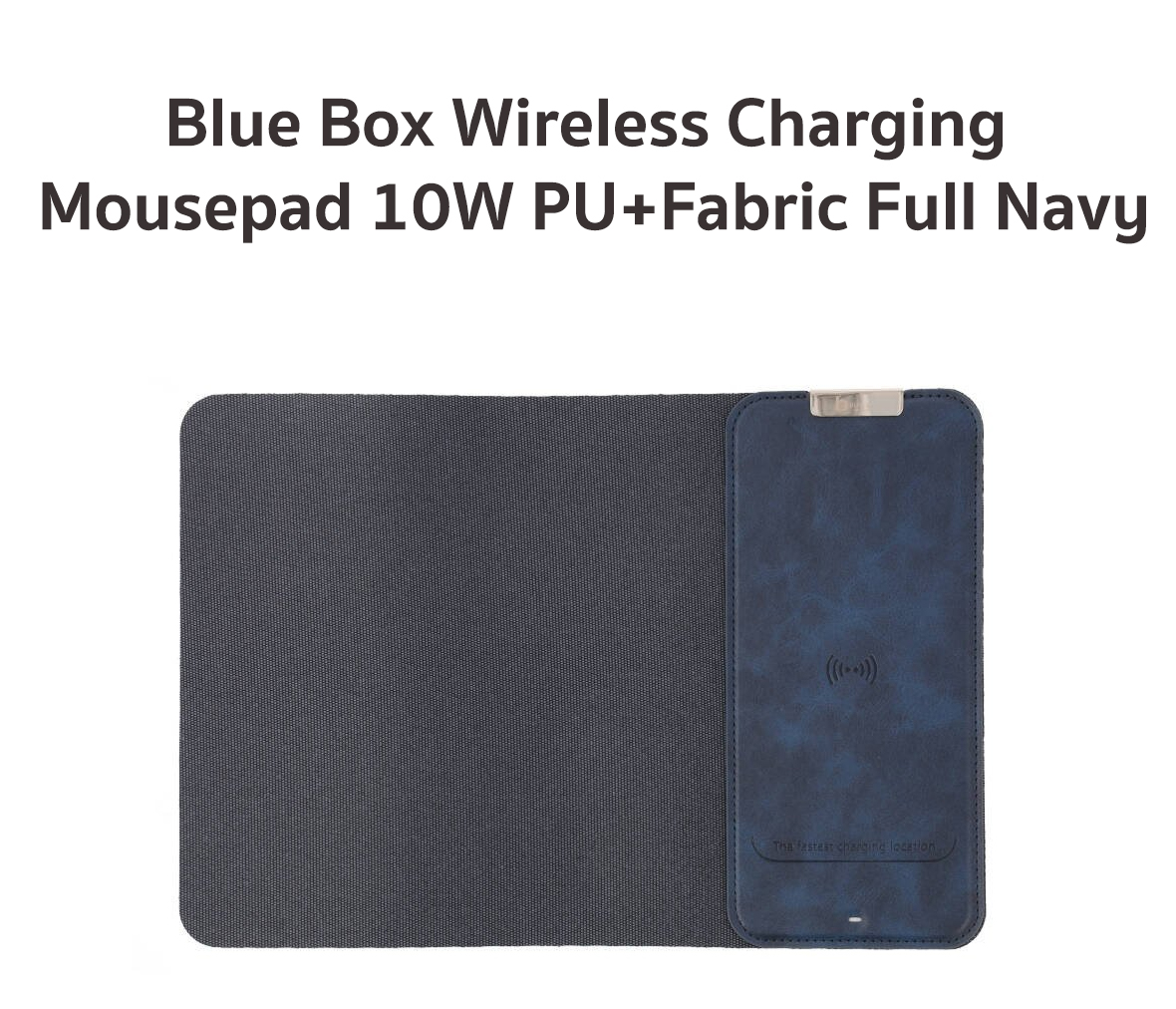แผ่นรองเมาส์ Blue Box Wireless Charging Mousepad 10W PU+Fabric Full Navy