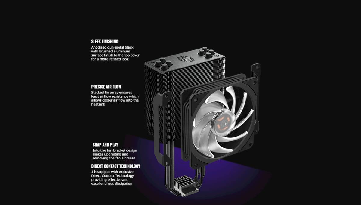 ชุดพัดลมระบายความร้อนซีพียู Cooler Master Air Cooler Hyper 212 RGB ...