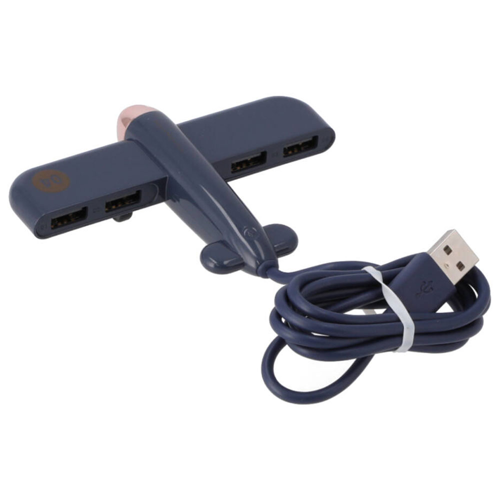 QPLUS Port Hub Airplane 4 Ports USB-A 2.0 - Navy