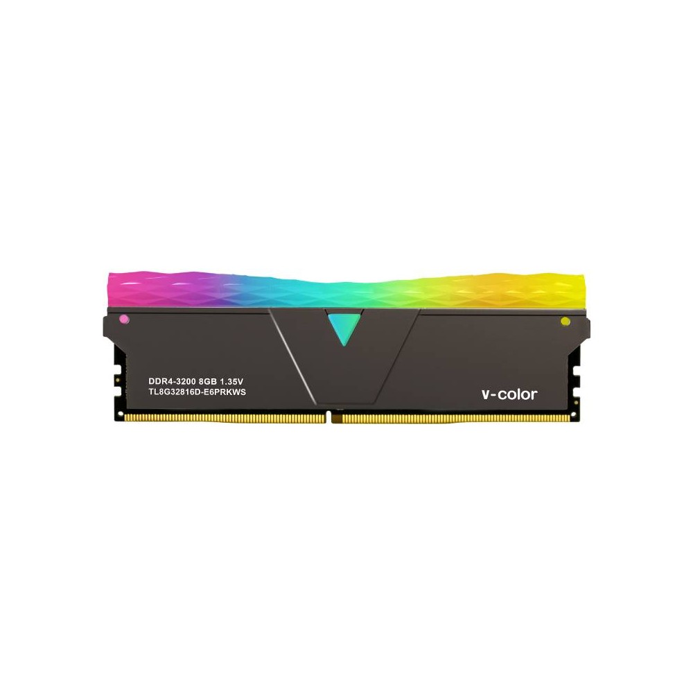 แรมพีซี v-color Ram PC DDR4 8GB/3200MHz CL16 Prism Pro RGB (Jet Black)