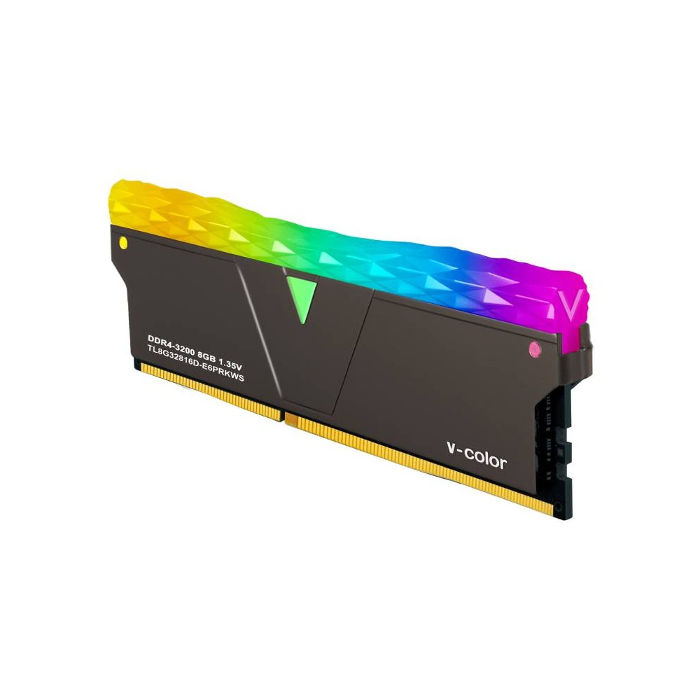 แรมพีซี v-color Ram PC DDR4 8GB/3200MHz CL16 Prism Pro RGB (Jet Black)