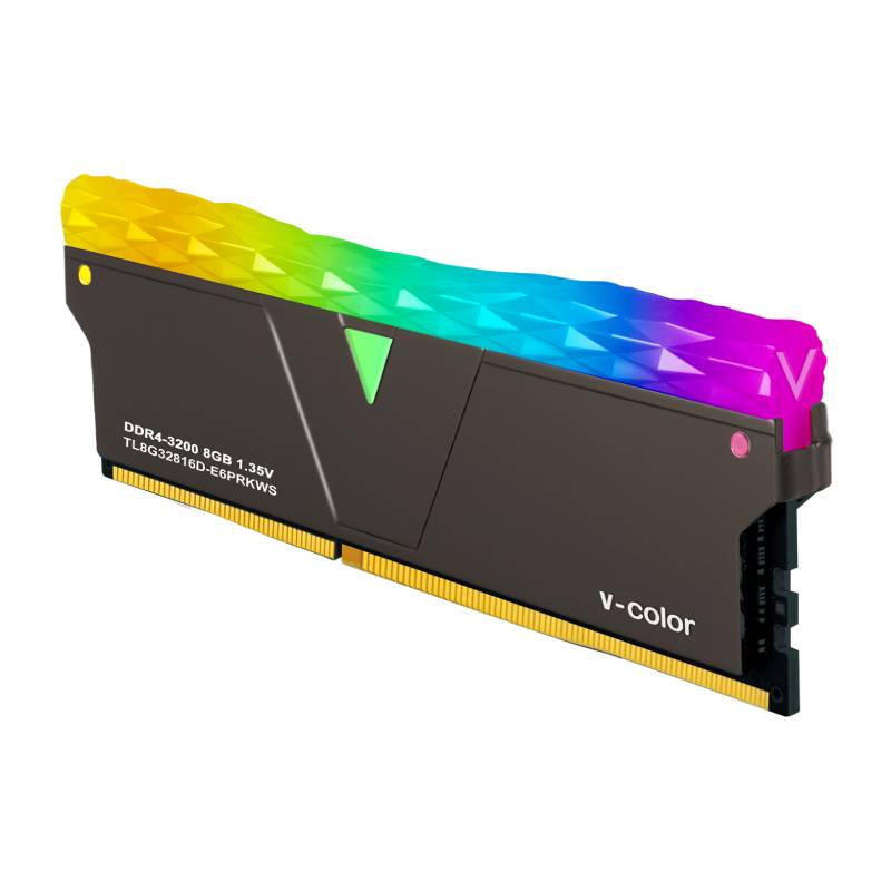 แรมพีซี v-color Ram PC DDR4 8GB/3200MHz CL16 Prism Pro RGB (Jet Black)