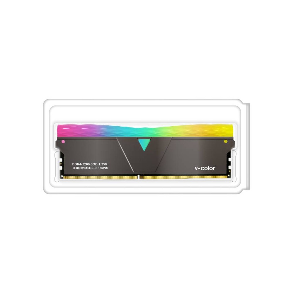แรมพีซี v-color Ram PC DDR4 8GB/3200MHz CL16 Prism Pro RGB (Jet Black)