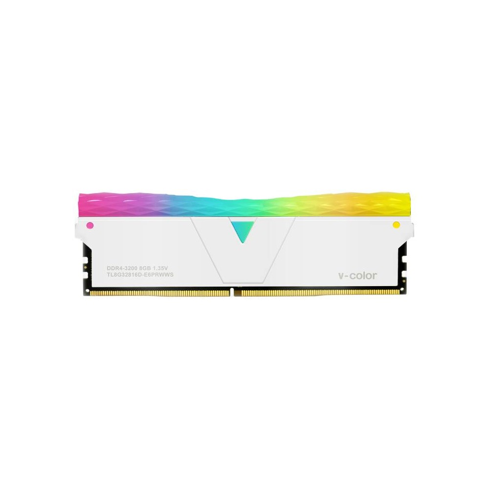 แรมพีซี v-color Ram PC DDR4 8GB/3200MHz CL16 Prism Pro RGB (Glacier White)