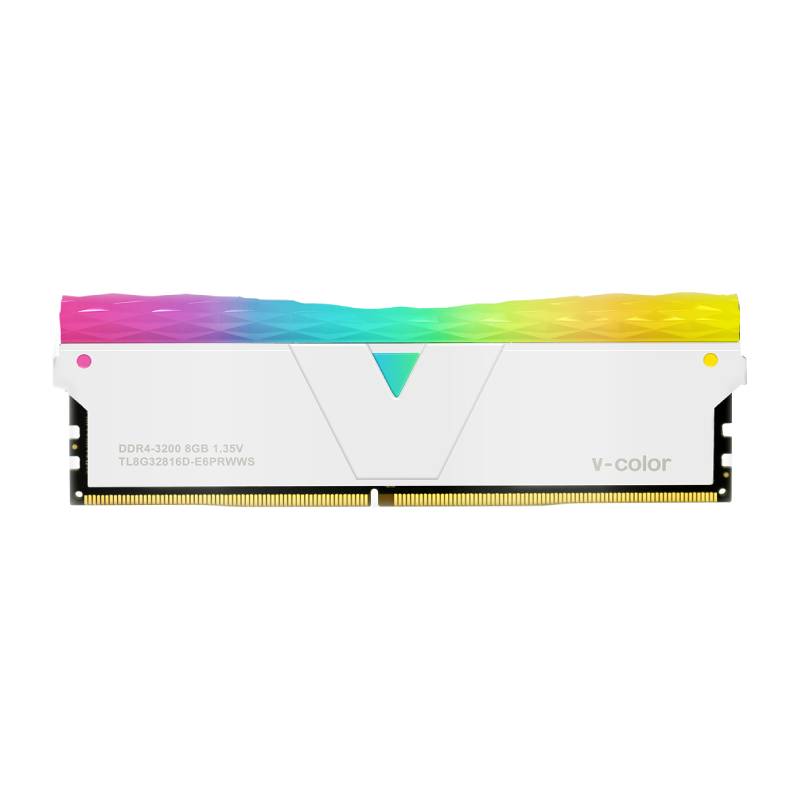 แรมพีซี v-color Ram PC DDR4 8GB/3200MHz CL16 Prism Pro RGB (Glacier White)