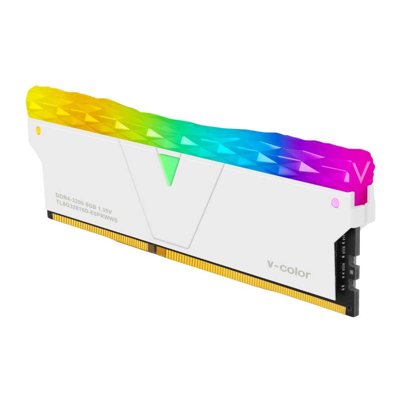 แรมพีซี v-color Ram PC DDR4 8GB/3200MHz CL16 Prism Pro RGB (Glacier White)
