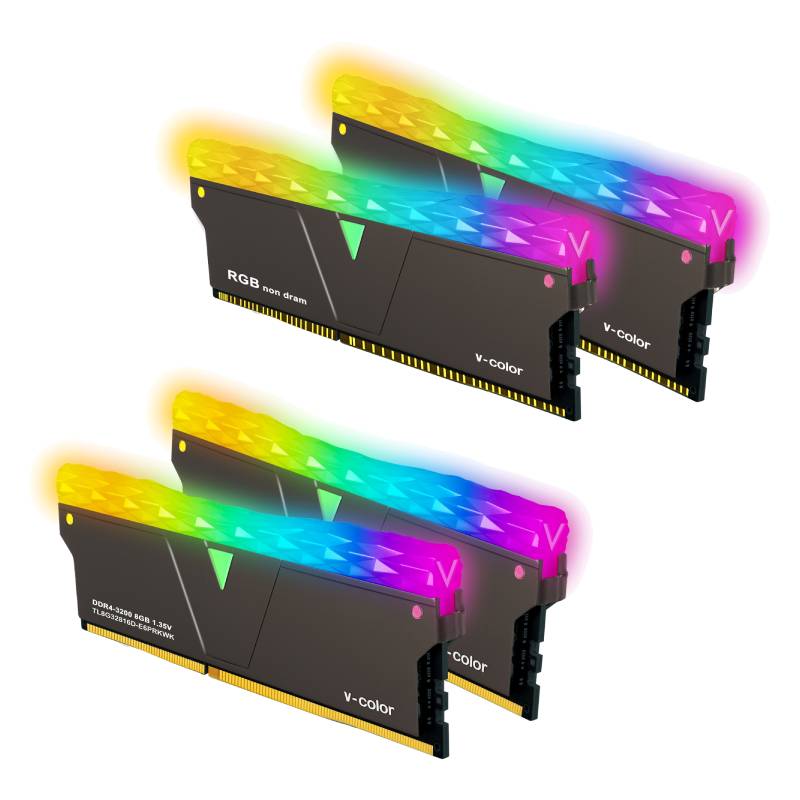 แรมพีซี v-color Ram PC DDR4 16GB/3200MHz CL16 (8GB x2+Dummy x2) Prism ...