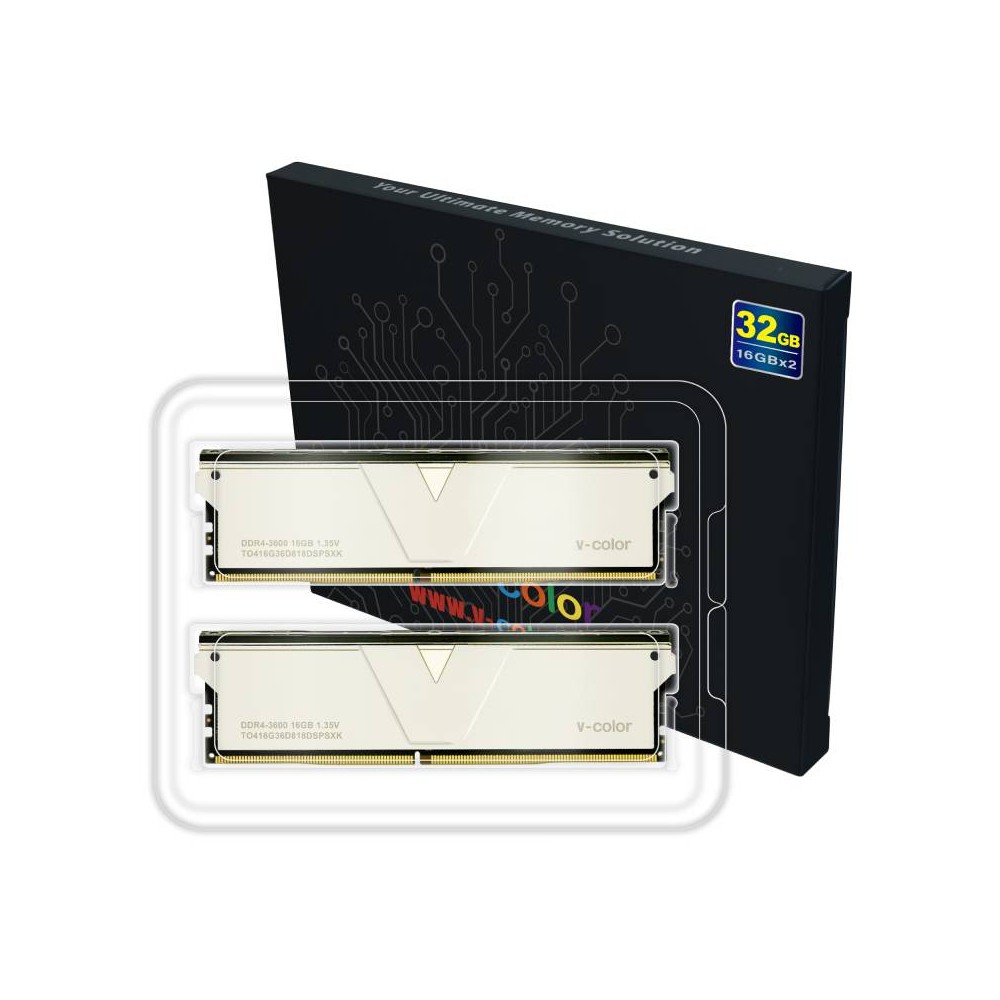 แรมพีซี v-color Ram PC DDR4 32GB/3600MHz CL18 (16GBx2) Skywalker Plus ...