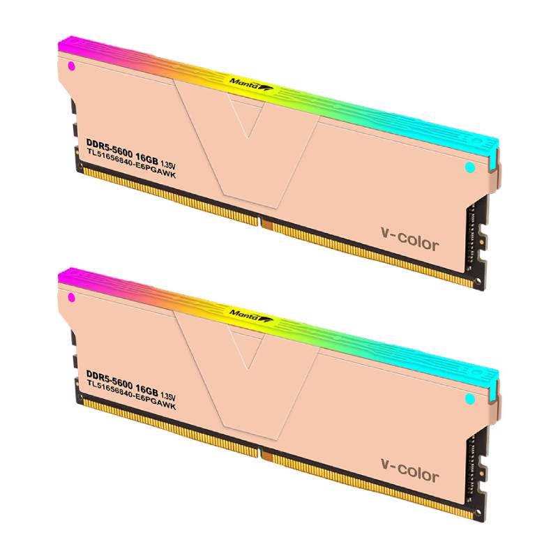 แรมพีซี v-color Ram PC DDR5 32GB/5600MHz CL40 (2x16GB) Golden Armis RGB