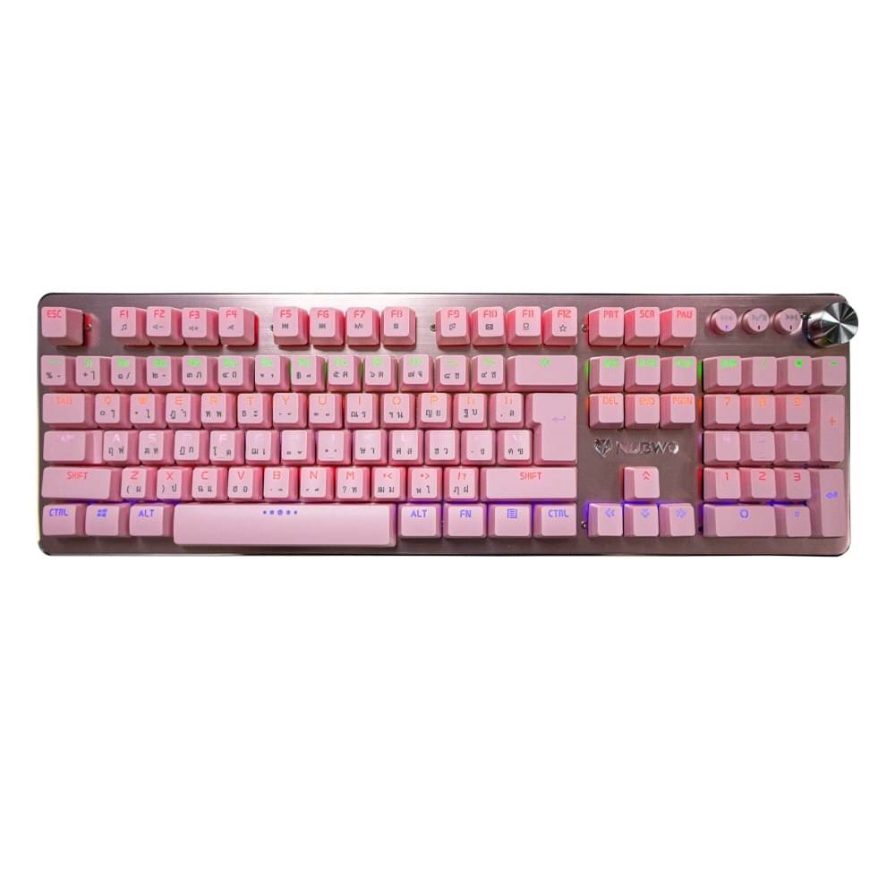 คีย์บอร์ดเกมมิ่ง Nubwo Gaming Keyboard Flicker NK-34 Rosegold