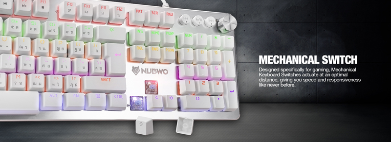 คีย์บอร์ดเกมมิ่ง Nubwo Gaming Keyboard Flicker NK-34 Rosegold