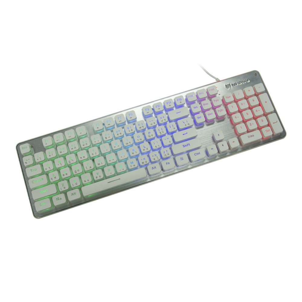 คีย์บอร์ดเกมมิ่ง Nubwo Gaming Keyboard Fortune NK-32 Silver/White