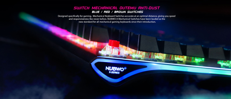 คีย์บอร์ดเกมมิ่ง Nubwo Gaming Keyboard Terminator X30 White