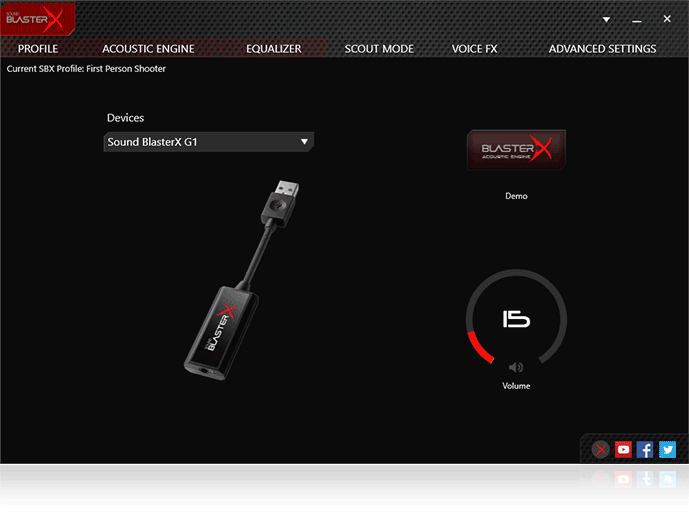 ซาวด์การ์ด Sound BlasterX G1 การ์ดเสียงแบบ USB