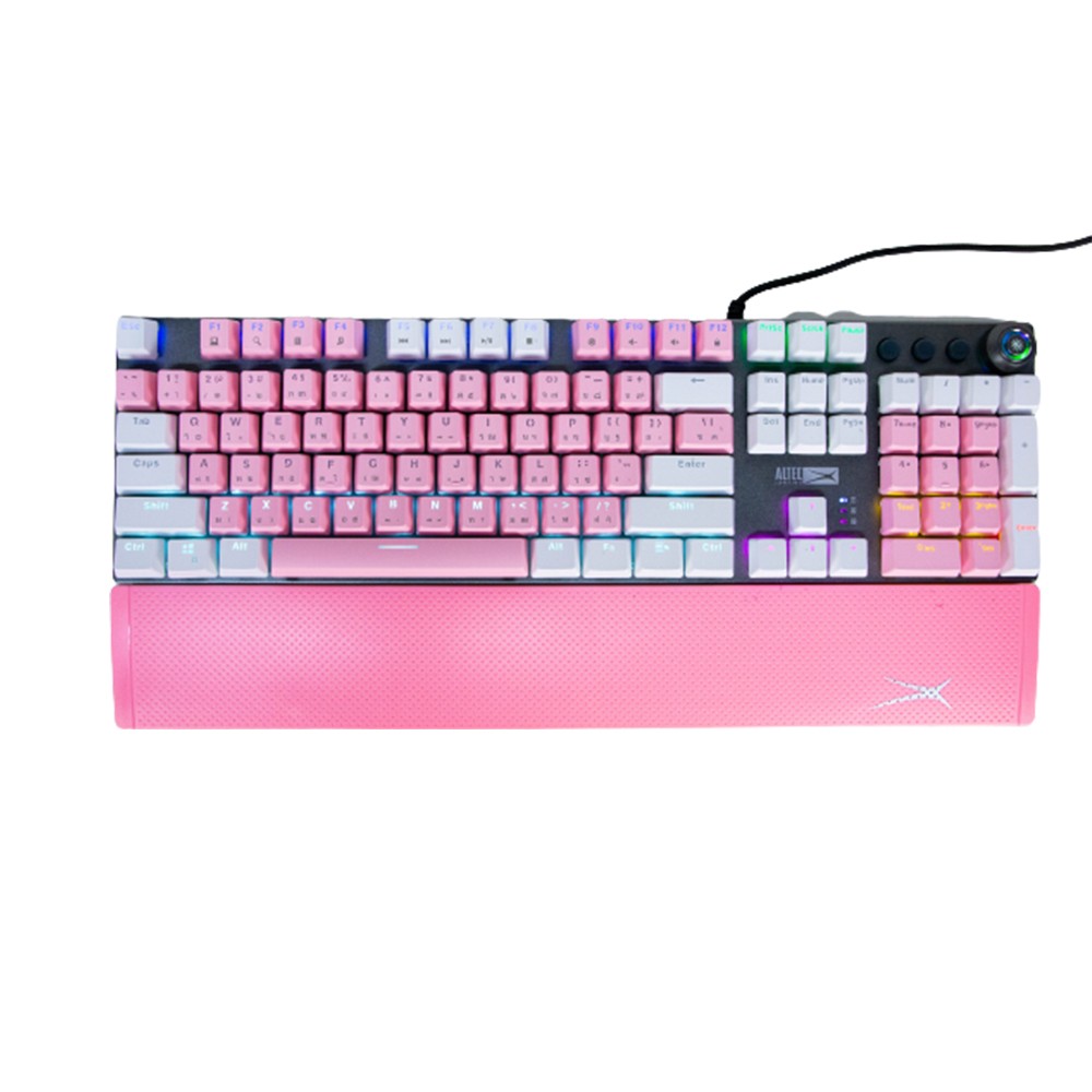 คีย์บอร์ดเกมมิ่ง Altec Lansing Gaming Keyboard ALGK8614 White/Pink