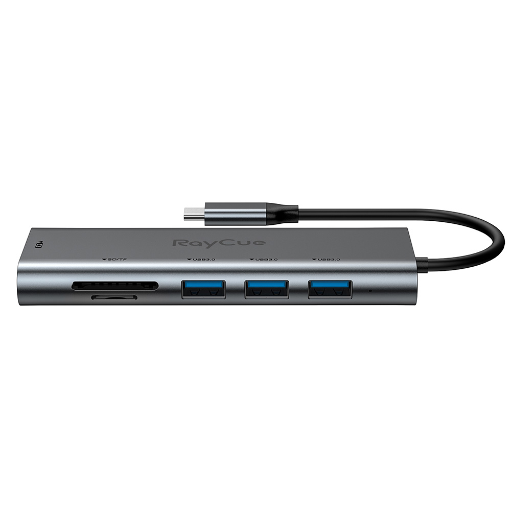 Raycue Port Hub 6-in-1 USB-C to 3x USB-A + SD/TF + HDMI (HXD-RC2601) Silver