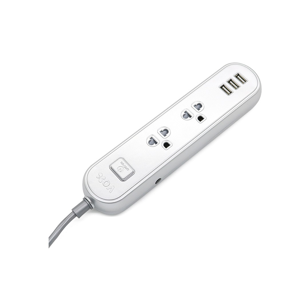 รางปลั๊กไฟ Vox Plug 2 Way 1 Switch 2 USB 2M. City Life TA-123 Metallic