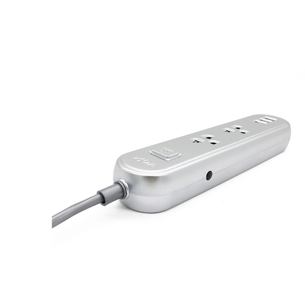 รางปลั๊กไฟ Vox Plug 2 Way 1 Switch 2 USB 2M. City Life TA-123 Metallic