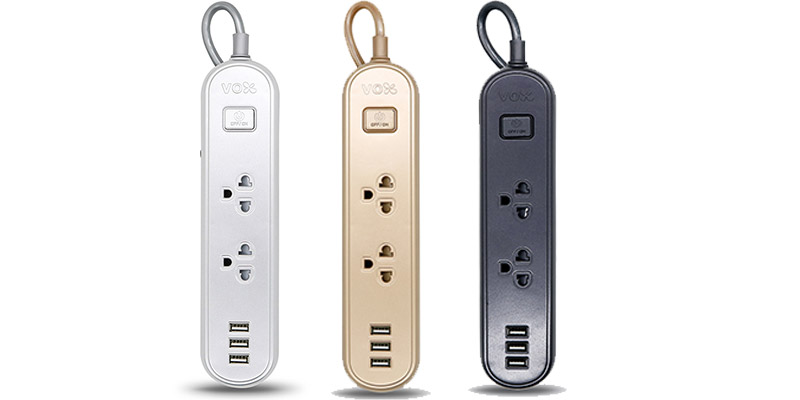 รางปลั๊กไฟ Vox Plug 2 Way 1 Switch 2 USB 2M. City Life TA-123 Metallic