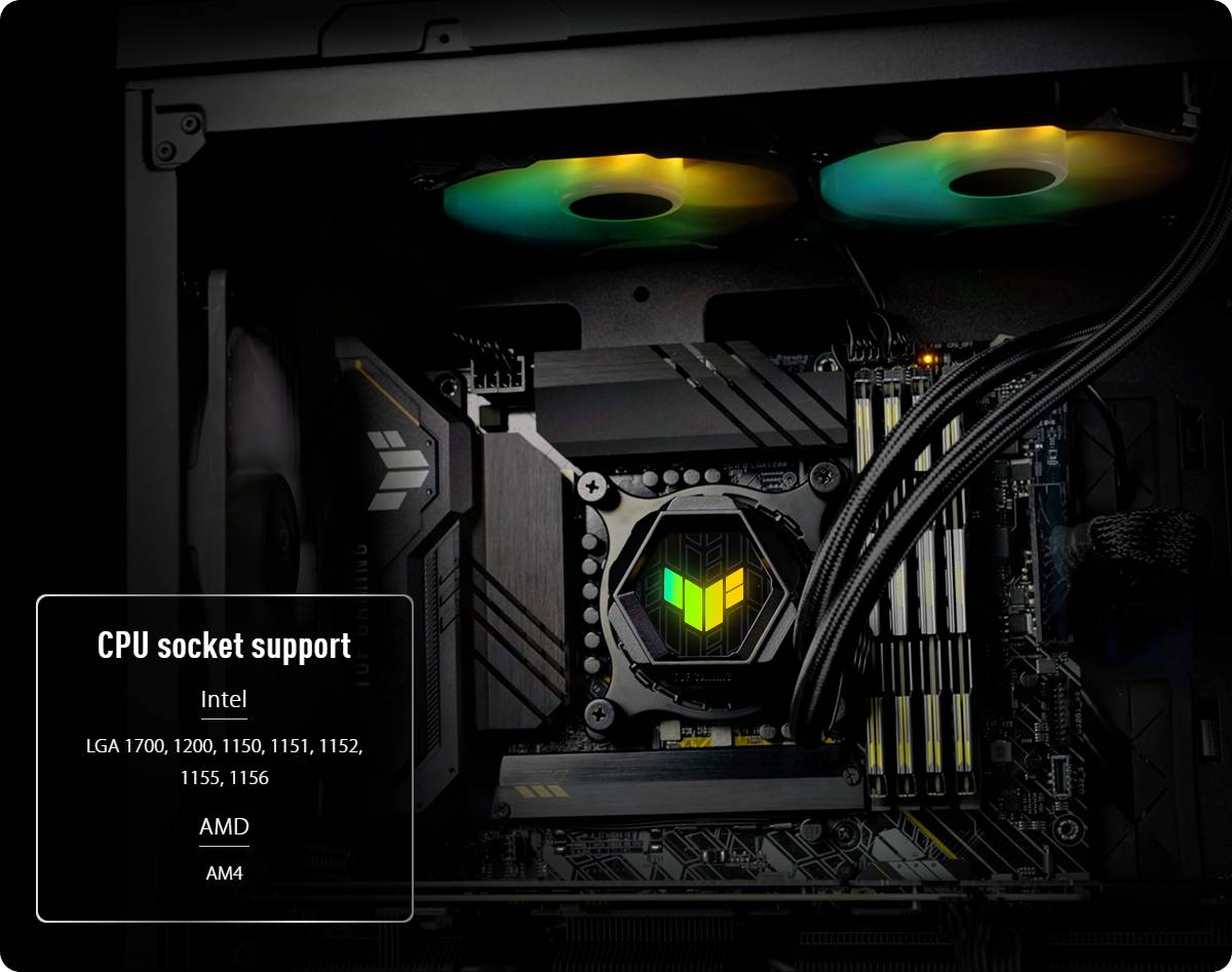 ชุดระบายความร้อนซีพียู Asus Cpu Liquid Cooling Tuf Gaming Lc 240 Argb