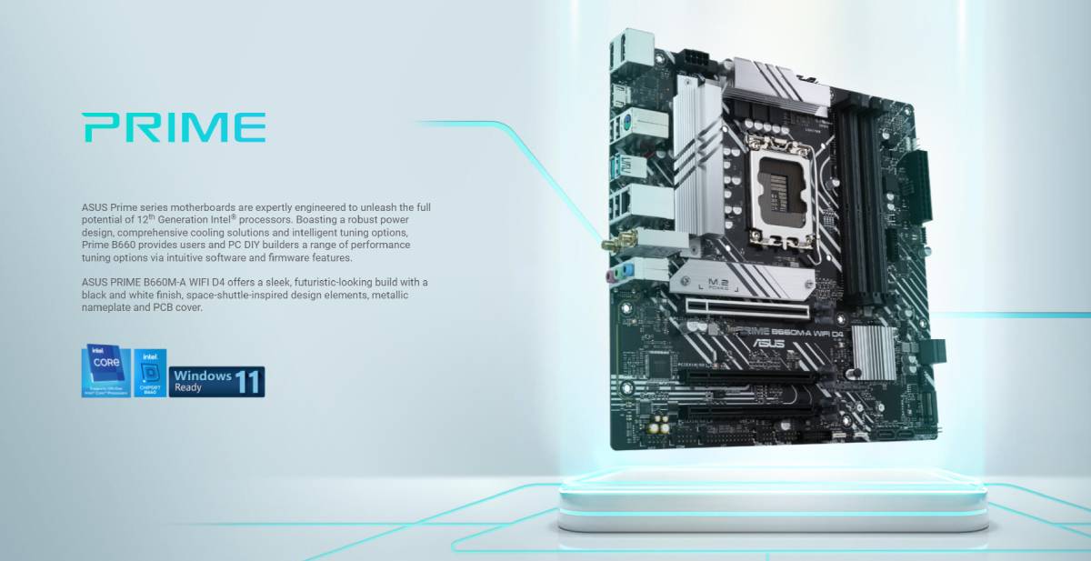 เมนบอร์ด Asus Mainboard PRIME B660M-A WIFI DDR4 LGA-1700