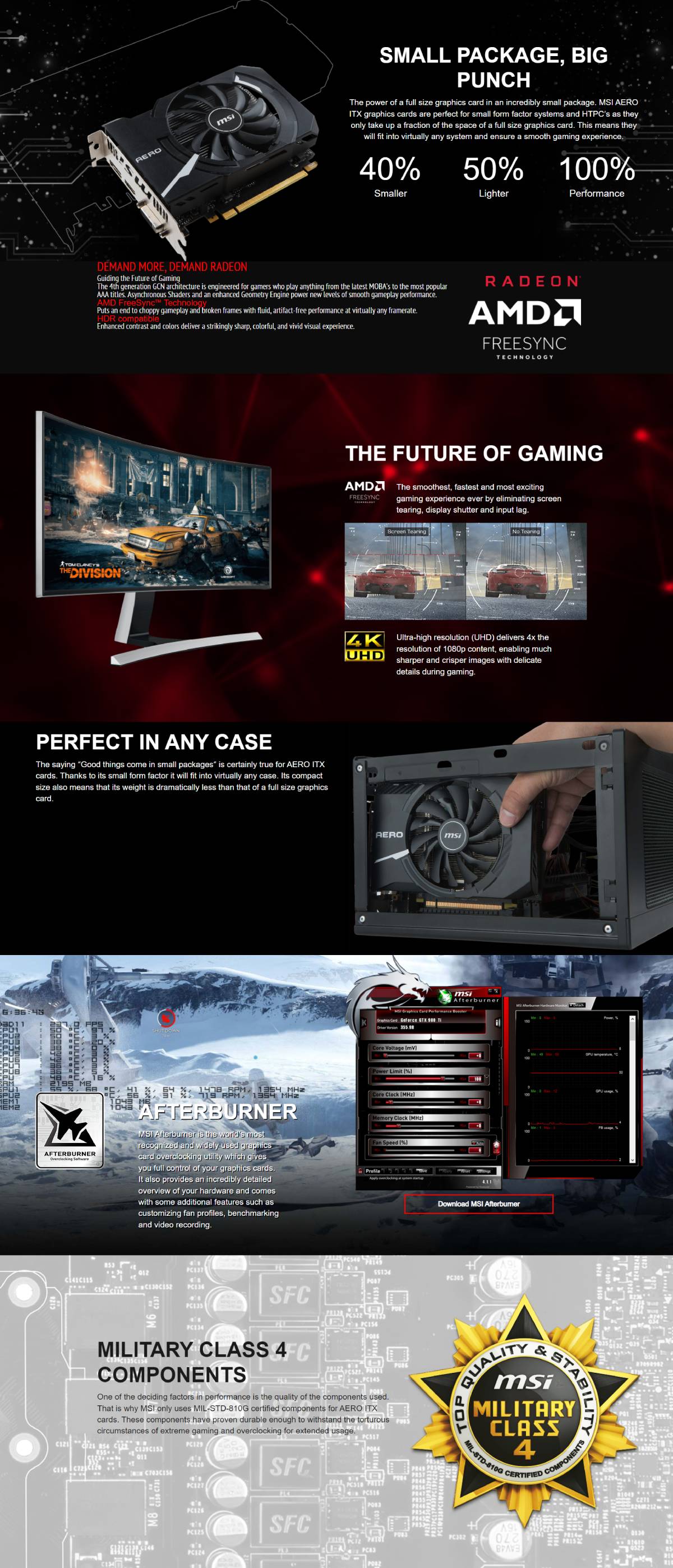 การ์ดจอ MSI VGA RX550 AERO ITX OC 4GB GDDR5 128-bit