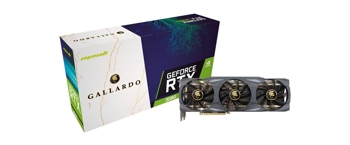 กราฟฟิคการ์ด Manli VGA GeForce RTX 3080 Gallardo 12GB GDDR6X 384-bit