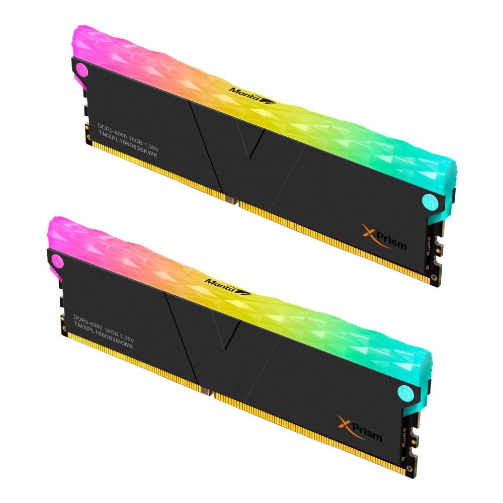 แรมพีซี V-Color Ram PC DDR5 32GB/6000MHz.CL36 (2x16GB) Manta XPrism RGB ...