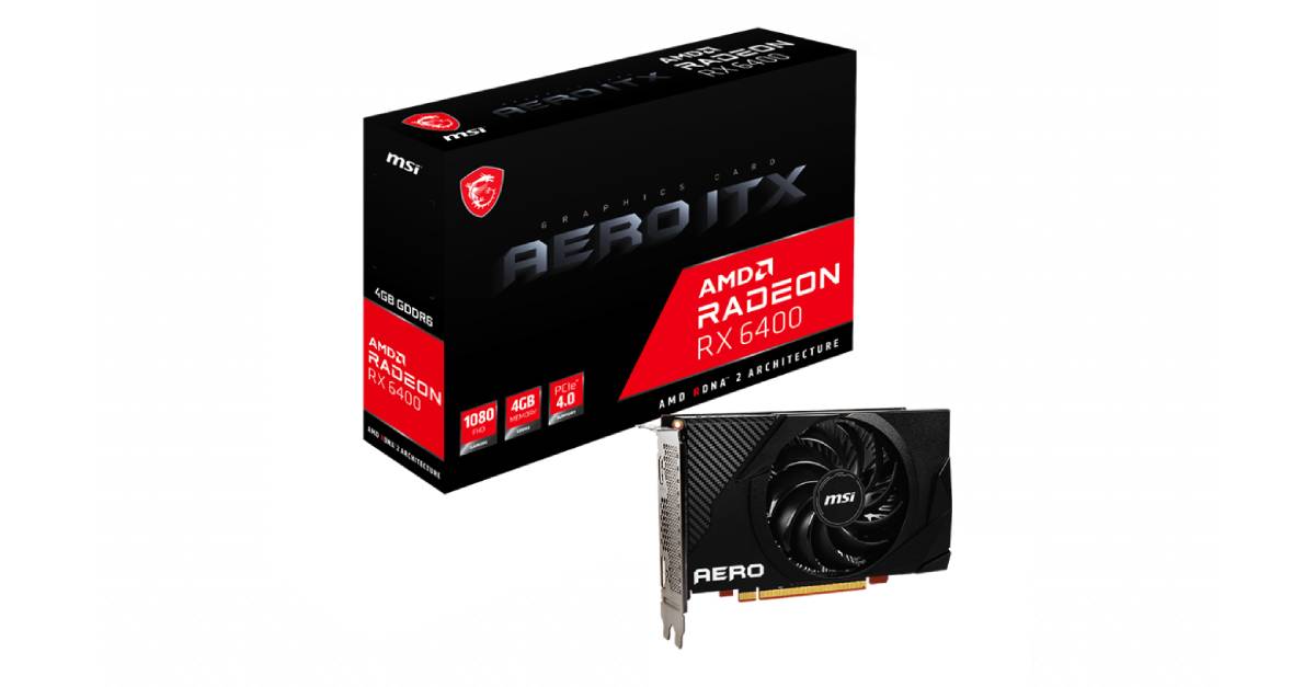 การ์ดจอ MSI VGA RX 6400 AERO ITX 4GB GDDR6 64-bit