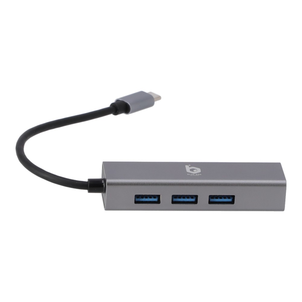 ยูเอสบีฮับ Blue Box Type-C to USB-A 3.0 Hub 4 Ports - Silver Grey