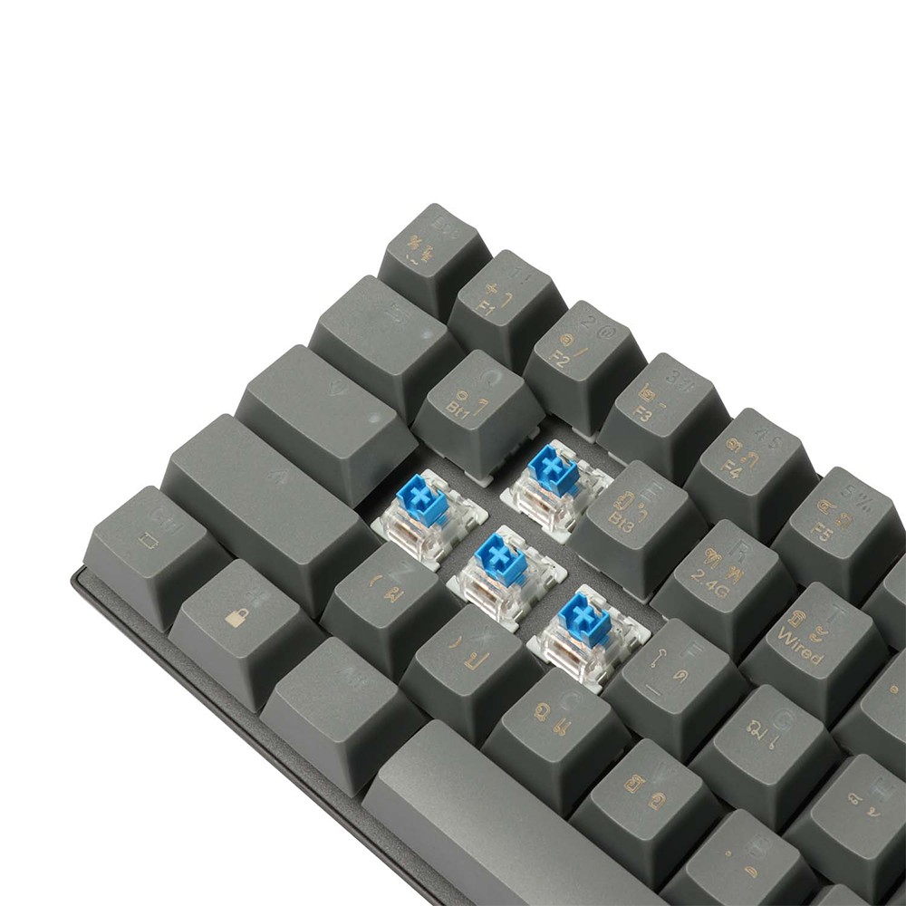 คีย์บอร์ดเกมมิ่ง Tsunami Gaming Keyboard MK-68 Cement Gray Blue Switch