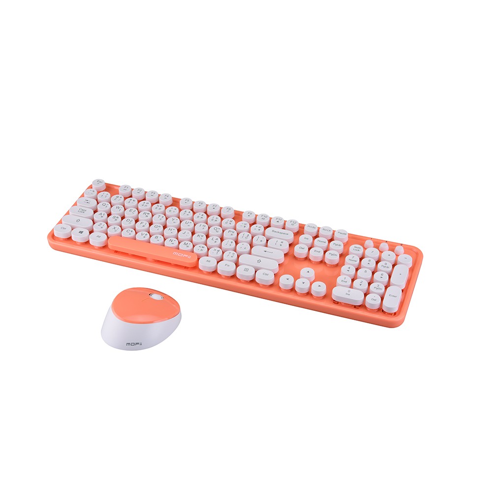 ชุดเมาส์คีย์บอร์ดไร้สาย MOFii Wireless Mouse + Keyboard Sweet Plus Orange