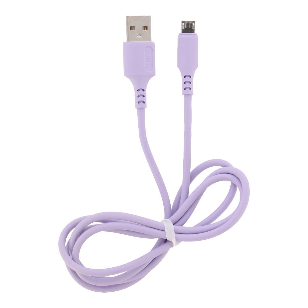 QPLUS Micro USB Cable 2.4A Candy 1M. Purple
