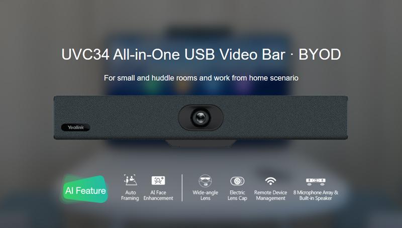 กล้องเว็บแคม Yealink UVC 34 All in one USB Video Bar