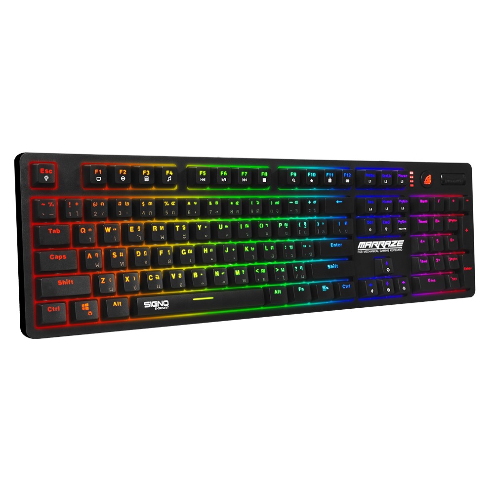 คีย์บอร์ดเกมมิ่ง Signo Gaming Keyboard RGB Mechanical Marraze KB-791 B