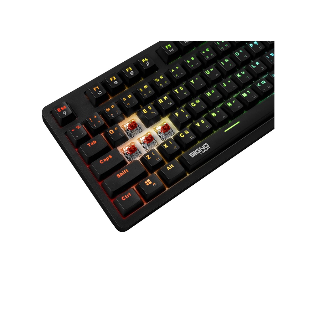 คีย์บอร์ดเกมมิ่ง Signo Gaming Keyboard RGB Mechanical Marraze KB-791 R